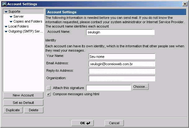Configurando o Netscape Mail 6