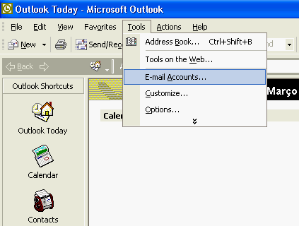 Configurando o Microsoft Outlook 2002/XP Inglês